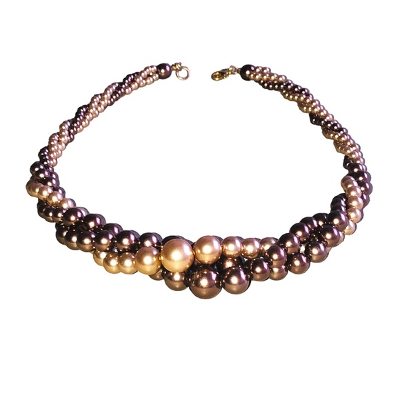 Rmn | Jewelry | Vintage Rmn Triple Strand Graduated Faux Chocolate ...